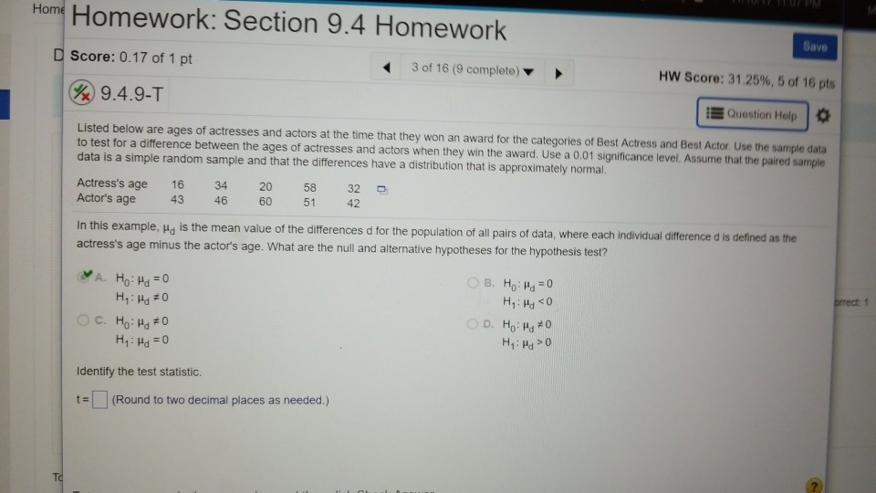 Solved Hom Homework Section 9 4 Homework Save D Score 0 17