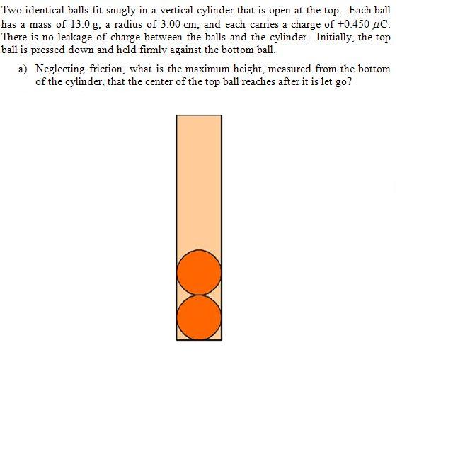 Solved Two identical balls fit snugly in a vertical cylinder | Chegg.com