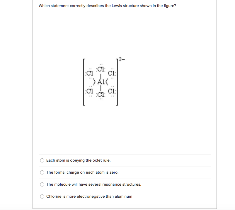 Solved Which statement correctly describes the Lewis | Chegg.com