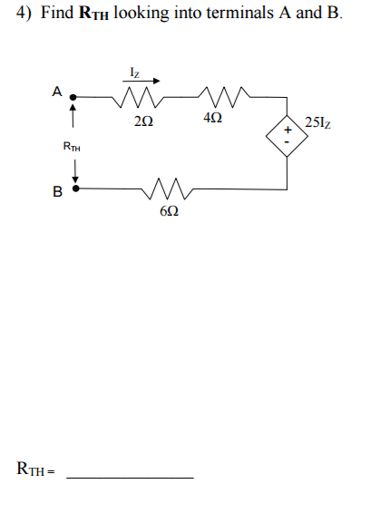 Solved Find R_TH looking into terminals A and B. | Chegg.com