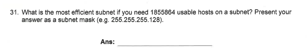Solved 1. The following shows a network with two subnets. A | Chegg.com