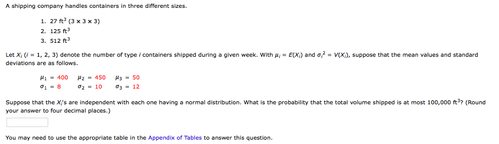 Solved A shipping company handles containers in three | Chegg.com