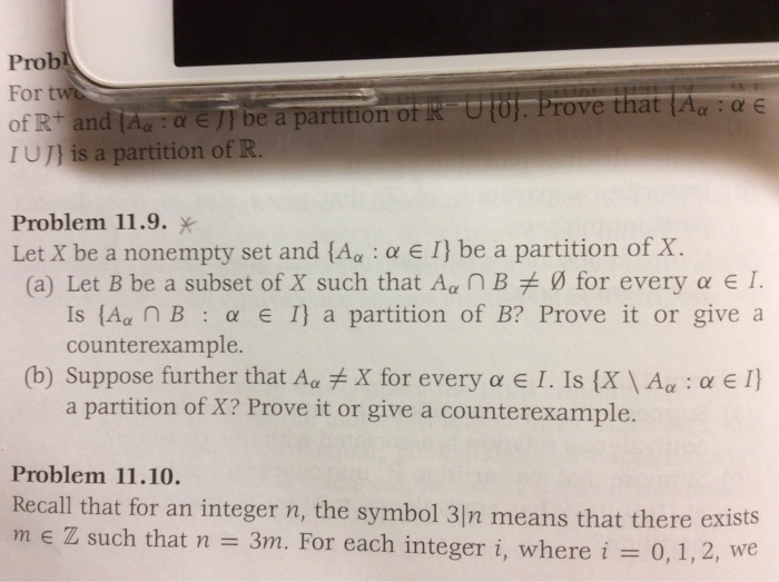 Problem 11.9. Let X be a nonempty set and {A alpha : | Chegg.com