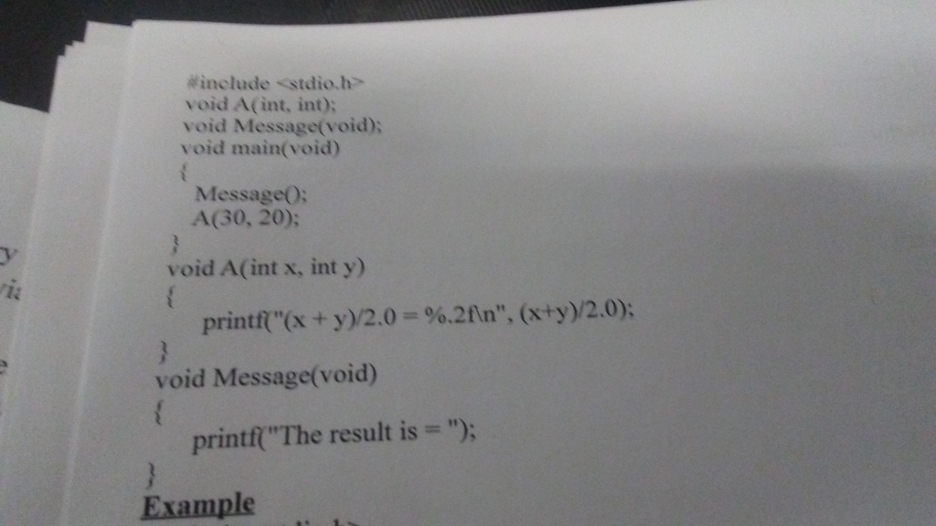 Solved include void A(int, int): void Message(void): void | Chegg.com