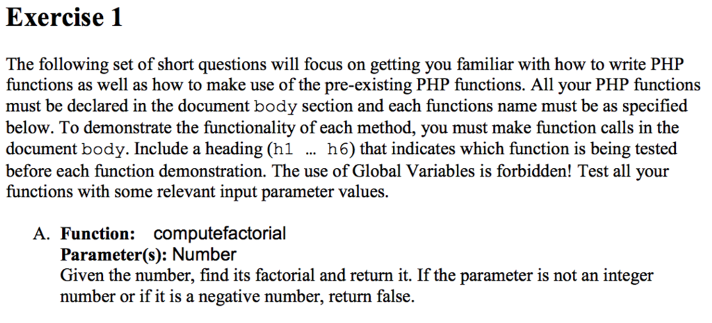 Solved Exercise 1 The following set of short questions will | Chegg.com