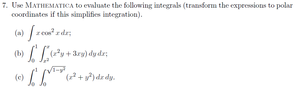 Solved Use MATHEMATICA to complete the following question. | Chegg.com