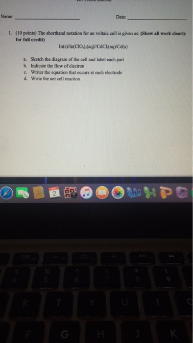 Solved The shorthand notation for an voltaic cell is given | Chegg.com