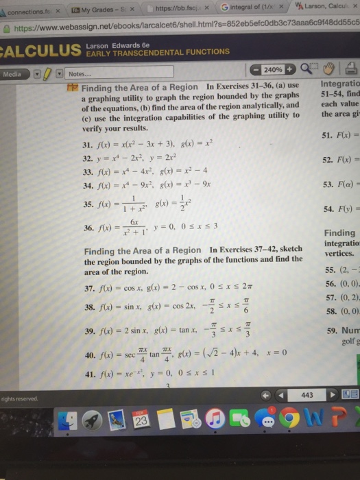 Solved Finding the Area of a Region In Exercises 31-36, use | Chegg.com