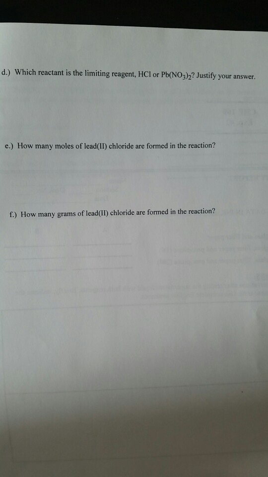 Solved CHE 169 Exp. #2 LIMITING REAGENT PRE-LAB ASSIGNMENT | Chegg.com