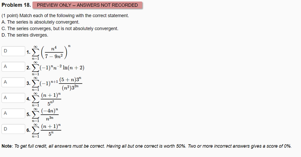 Solved Problem 18. PREVIEW ONLY- -ANSWERS NOT RECORDED (1 | Chegg.com