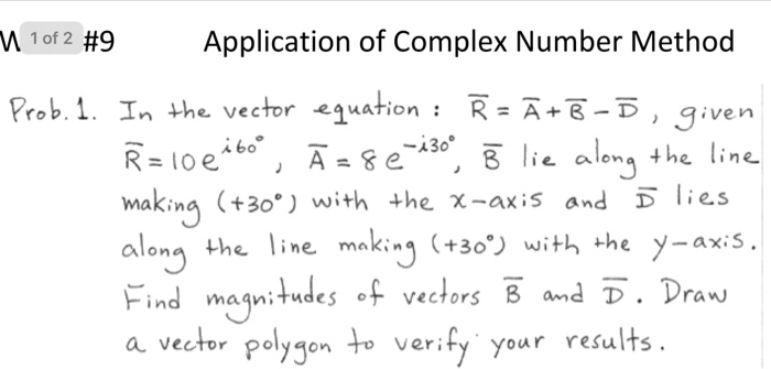 Solved Application of Complex Number Method In the vector | Chegg.com