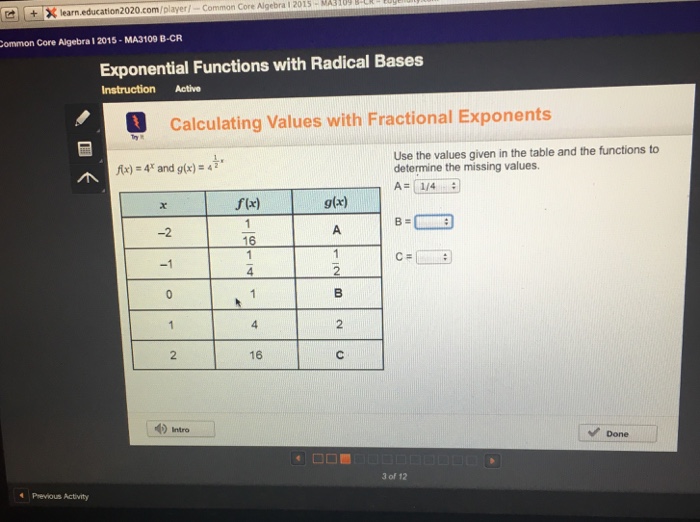 Solved Calculating values with fractional exponents f(x) = | Chegg.com