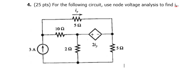 Solved For the following circuit, use node voltage analysis | Chegg.com