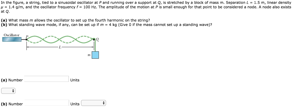 Solved In the figure, a string, tied to a sinusoidal | Chegg.com