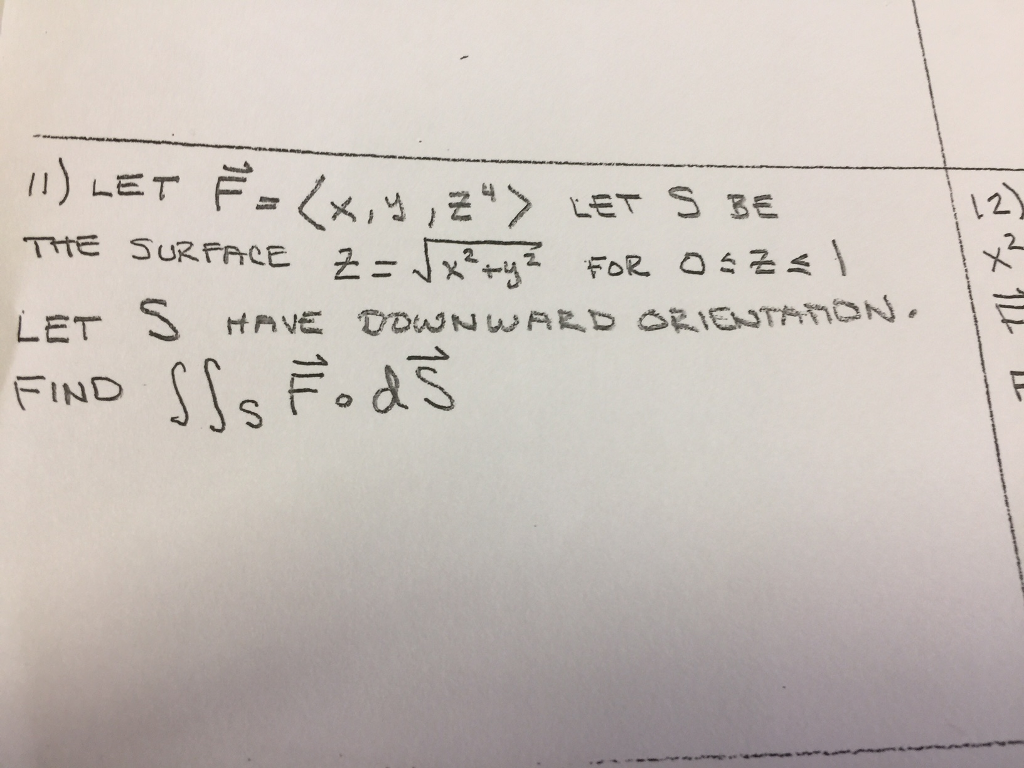 Solved LET F = LET S BE THE SURFACE Z = squareroot x^2 + | Chegg.com