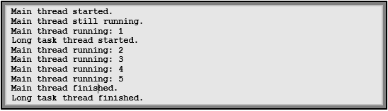 Solved Main thread started. Main thread still running. Main | Chegg.com