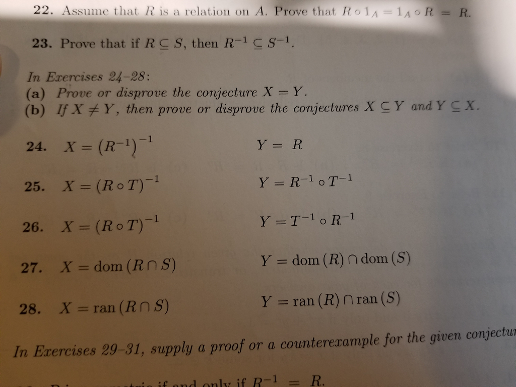 Solved 22. Assume that R is a relation on A. Prove that Ro1Λ | Chegg.com Solved 22. Assume that R is a relation on A. Prove that Ro1Λ | Chegg.com
