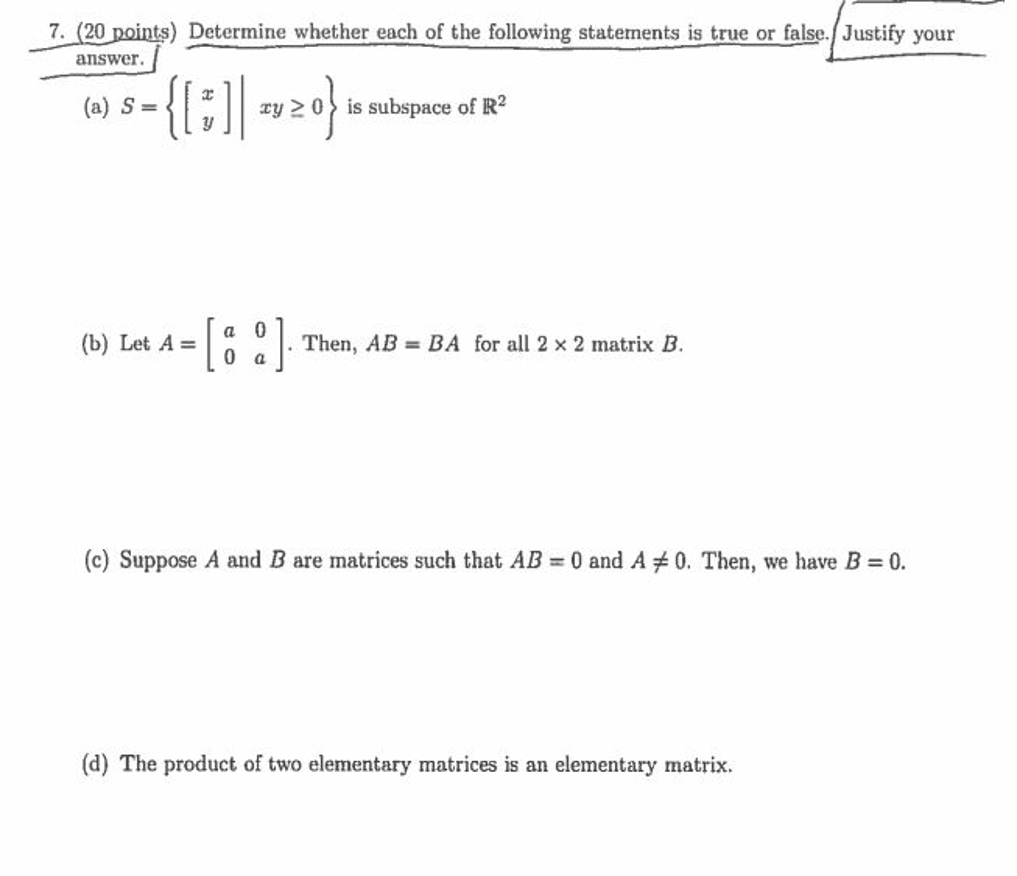 Solved Determine Whether Each Of The Following Statements Is