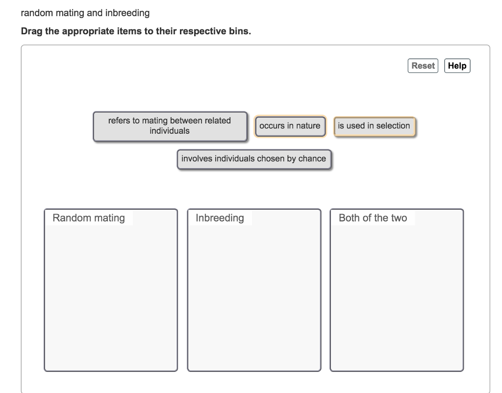 Solved random mating and inbreeding Drag the appropriate | Chegg.com