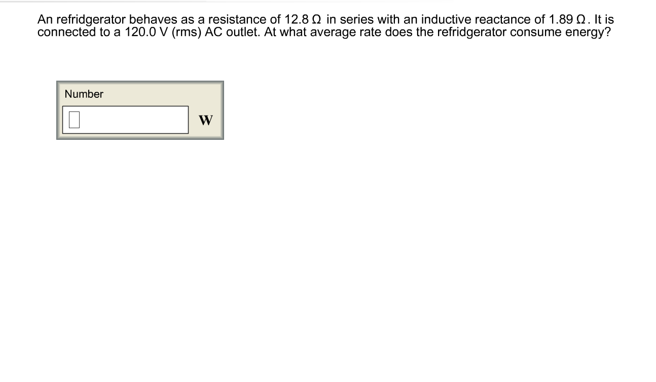 Solved An refrigerator behaves as a resistance of 12.8 Ohm | Chegg.com
