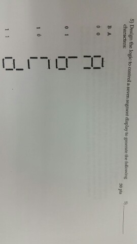 Solved 5) Design the logic to control a seven segment | Chegg.com