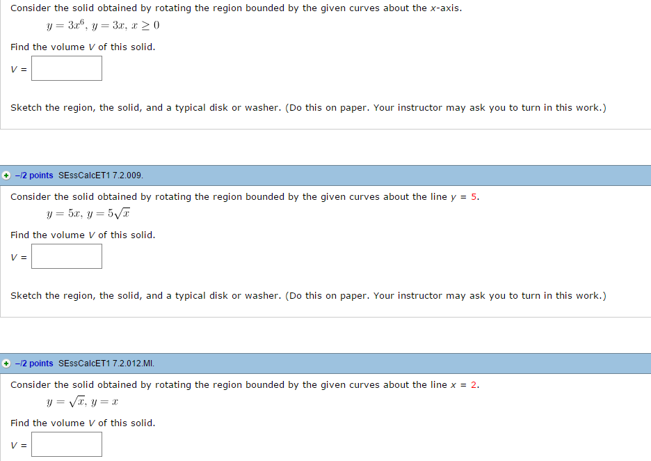 Solved Consider the solid obtained by rotating the region | Chegg.com