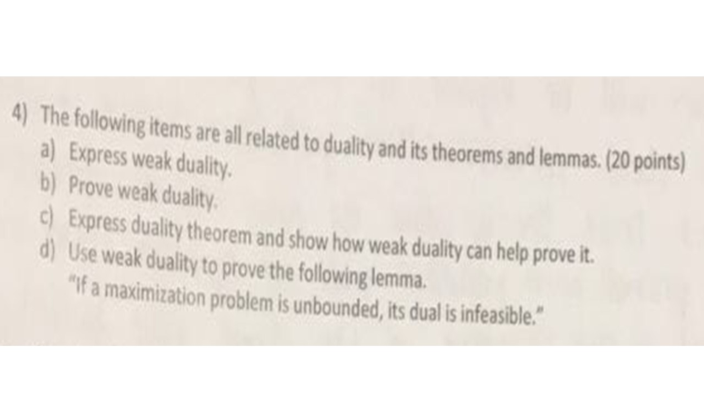 Solved The following items are all related to duality and | Chegg.com