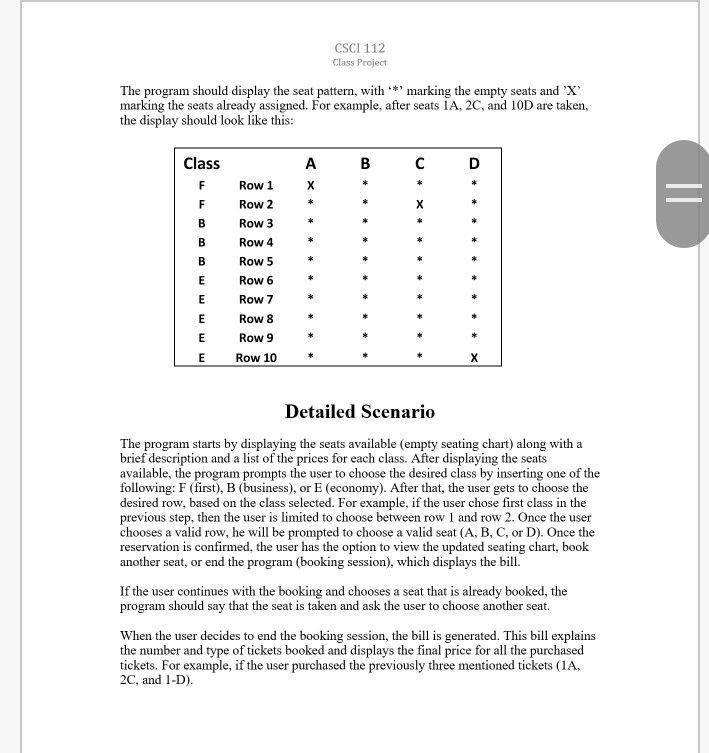Solved Csci 112 Class Project Project Descriptioin Wrile A 