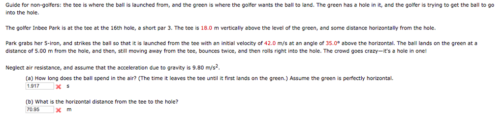 Solved Guide for non-golfers: the tee is where the bal is | Chegg.com