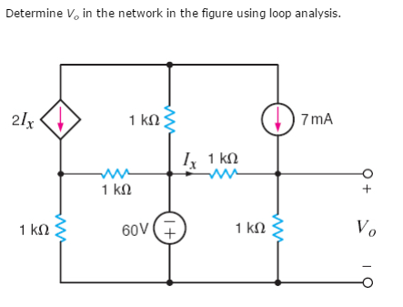 Solved Determine Vo in the network in the figure using loop | Chegg.com