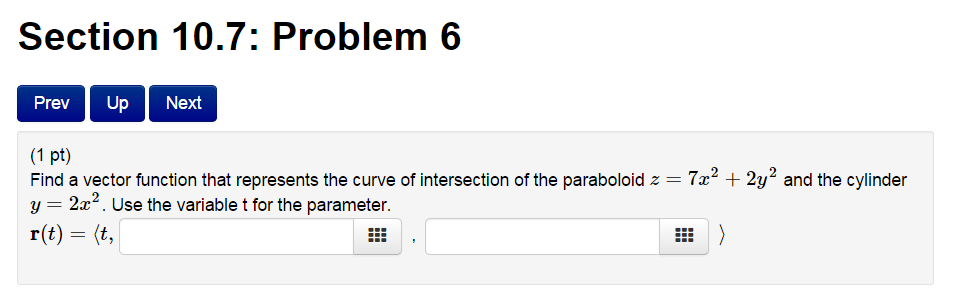 Solved Section 10.7: Problem 6 Find a vector function that | Chegg.com