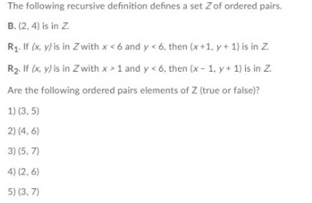 Solved The following recursive definition defines a set Z of | Chegg.com
