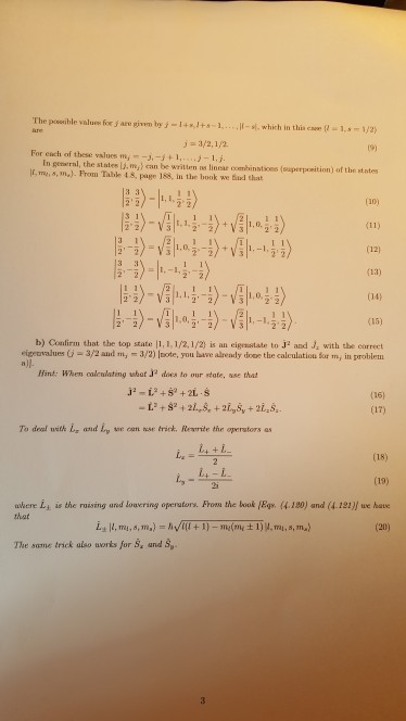 Solved Problem 4 - Addition of angular momentum and spin | Chegg.com