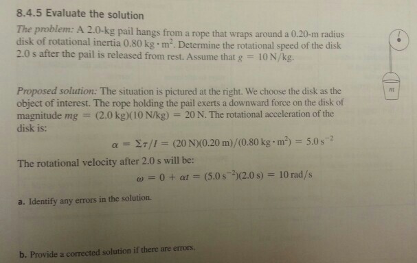 Solved 8.4.5 Evaluate the solution The problem: A 2.0-kg | Chegg.com
