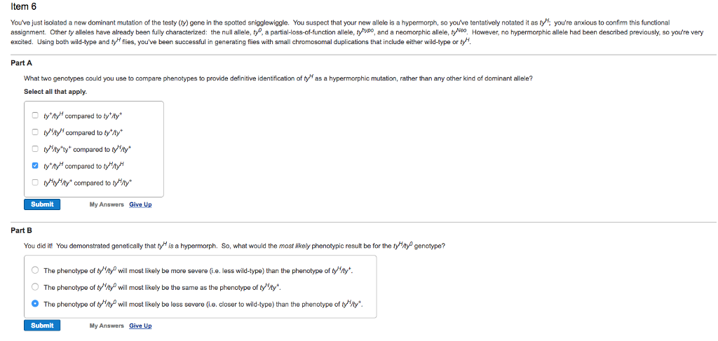 Solved Item 6 Youve just isolated a new dominant mutation of | Chegg.com