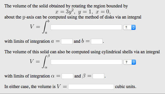 Solved The volume of the solid obtained by rotating the | Chegg.com
