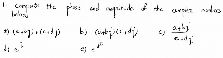 Solved Compute the phase and magnitude of the complex | Chegg.com