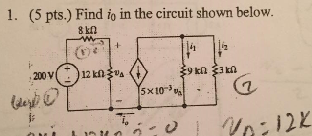 Solved Find i0 in the circuit shown below. | Chegg.com