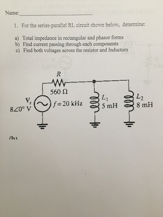 Solved For the series-parallel RL circuit shown below, | Chegg.com