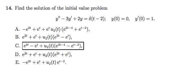 Solved 14. Find the solution of the initial value problem | Chegg.com