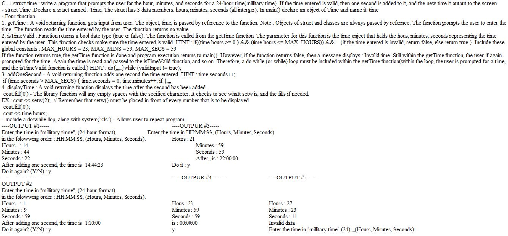 Solved C Struct Time Write A Program That Prompts The User