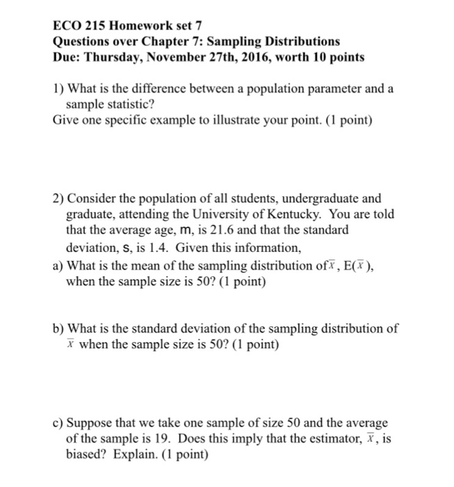 Solved What is the difference between a population parameter | Chegg.com