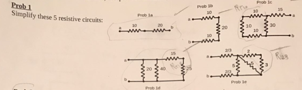 Solved Simplify these 5 resistive circuits: | Chegg.com