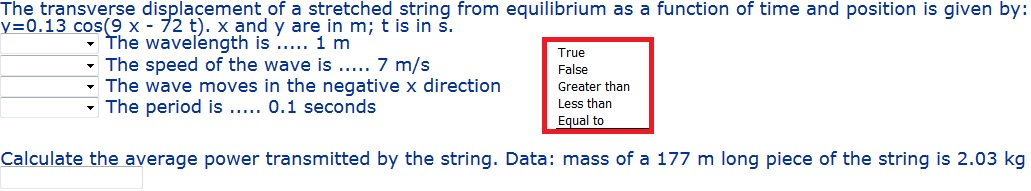 Solved The transverse displacement of a stretched string | Chegg.com
