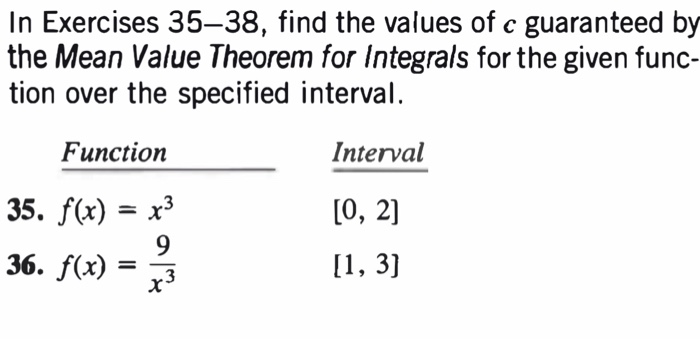 Solved Find the values of c guaranteed by the Mean Value | Chegg.com