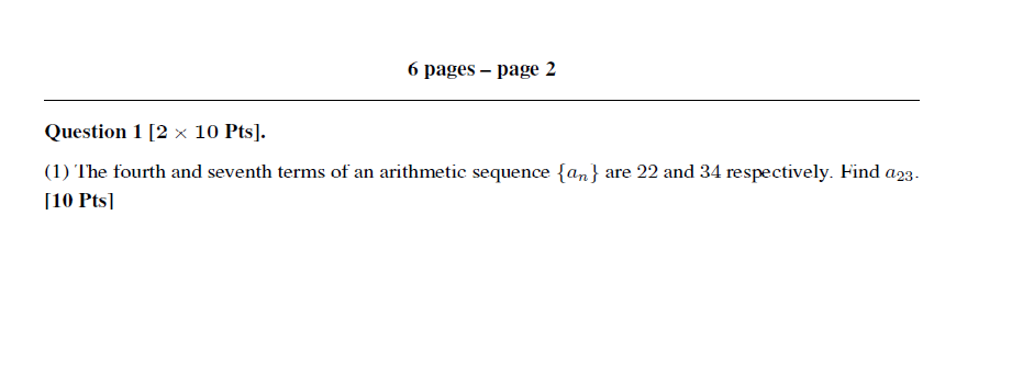 Solved 1 The Fourth And Seventh Terms Of An Arithmetic
