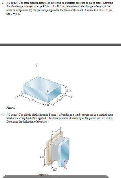 Solved The steel block in figure 3 is subjected to a uniform | Chegg.com