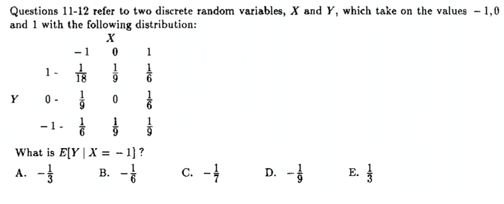 Solved Questions 11-12 refer to two discrete random | Chegg.com