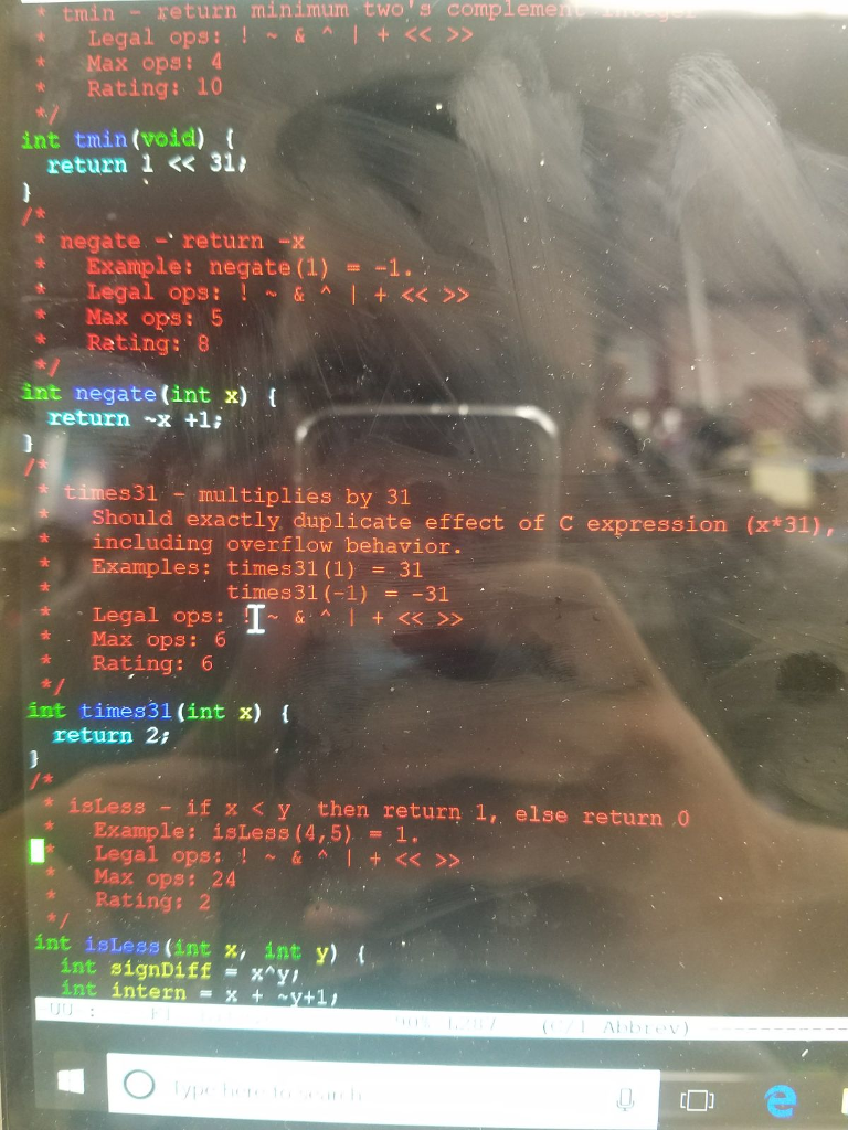 Solved tmin-return minimum two's compleme Legal ops:!&