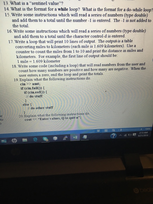 Solved What Is A Sentinel Value What Is The Format For A 